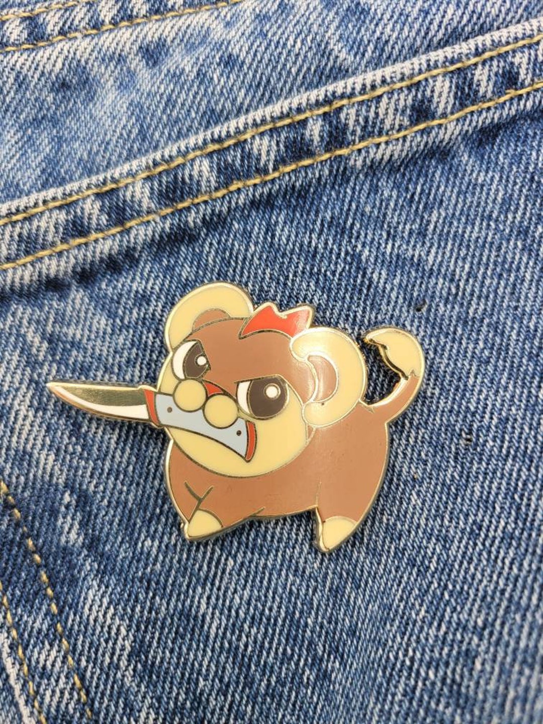 Hm01-cut Fire Lion Enamel Pin - Etsy