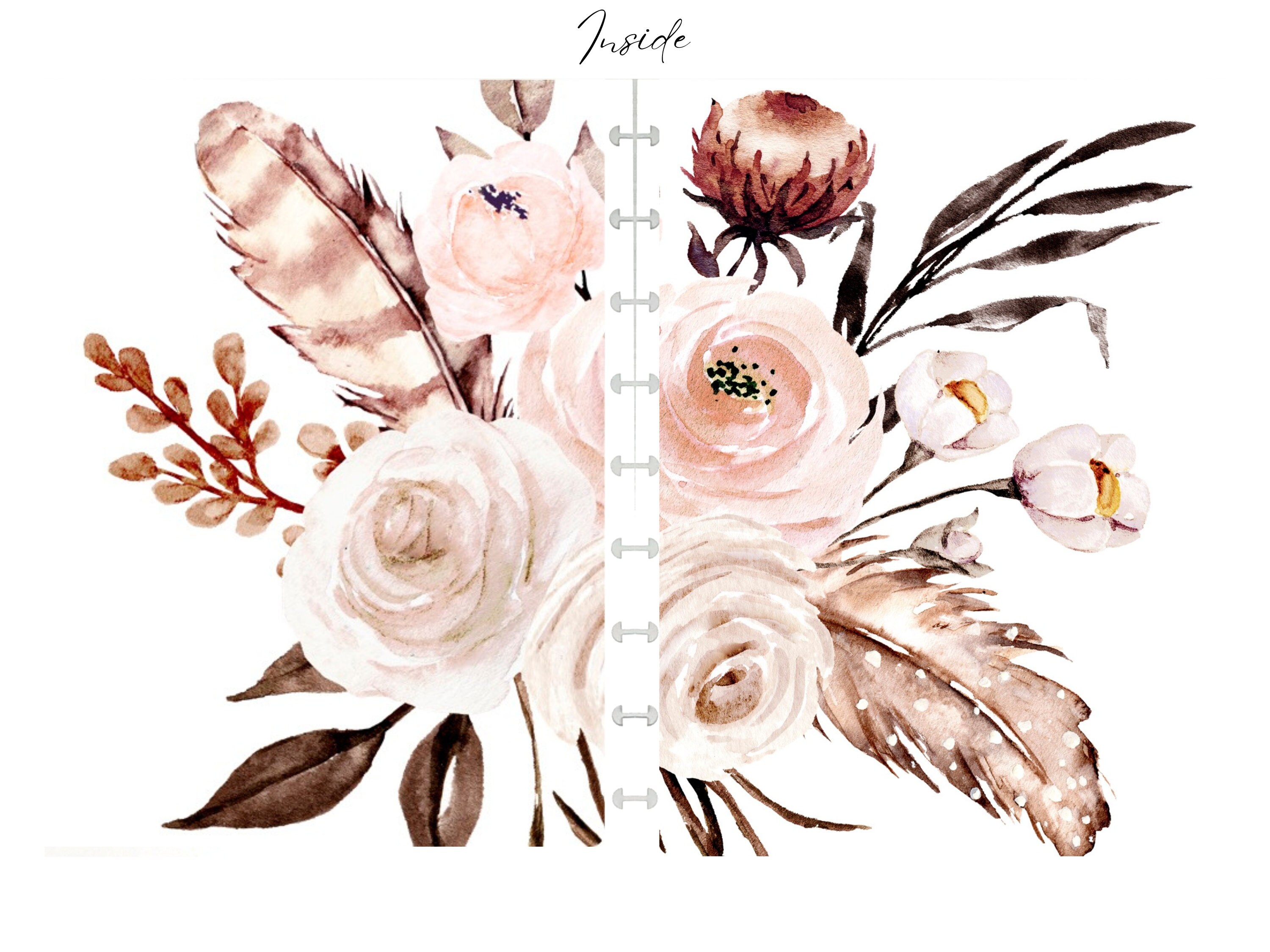 Personalized Reversible Cover Boho Flowers Theme D3, 1 Set Discbound ...