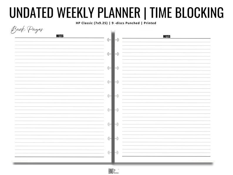Undated Weekly Planner Time Blocking Discbound Planner, Journal ...