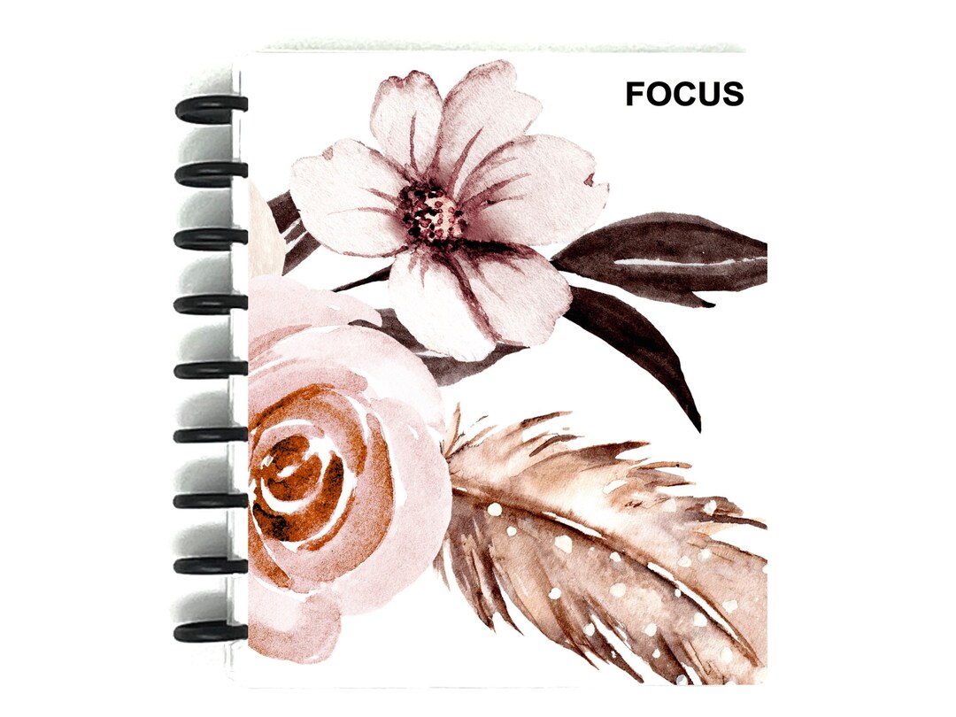 Boho Flowers Focus Journal - D1 | Discbound Monthly, Weekly, Daily ...