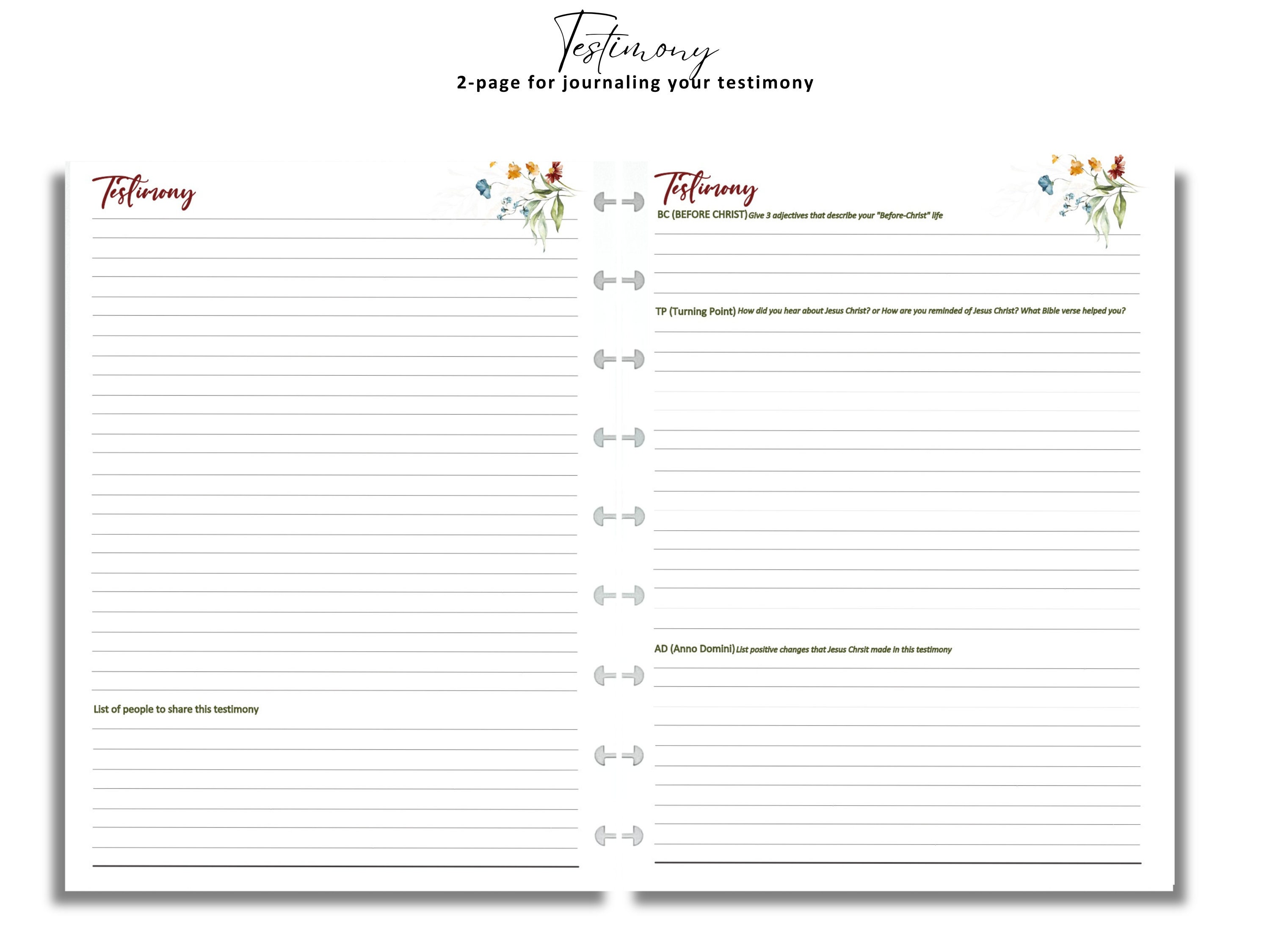 Watercolor Flower Faith Journal, D2 Discbound Devotional Journal HP ...