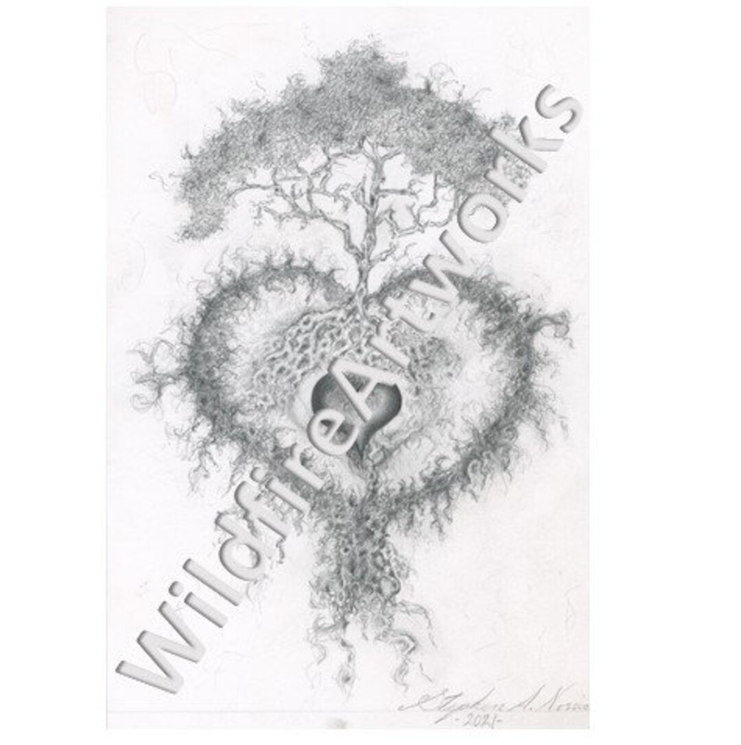 Heart Tree (digital Download, Original Drawn in Pencil) - Etsy