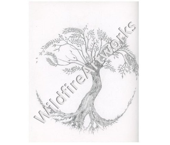 Tree of Life digital Download Original Drawn in Pencil - Etsy
