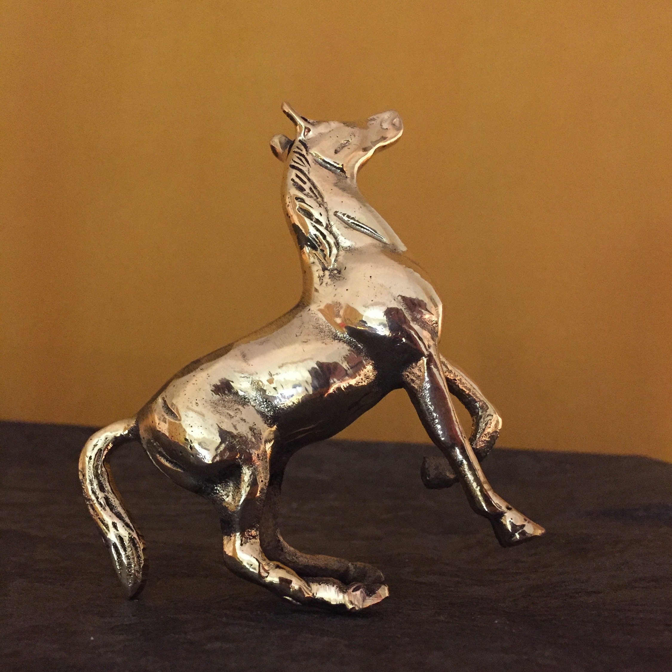 Horse Statue Small / Gold Color Horse Statue / Brass Small Horse ...