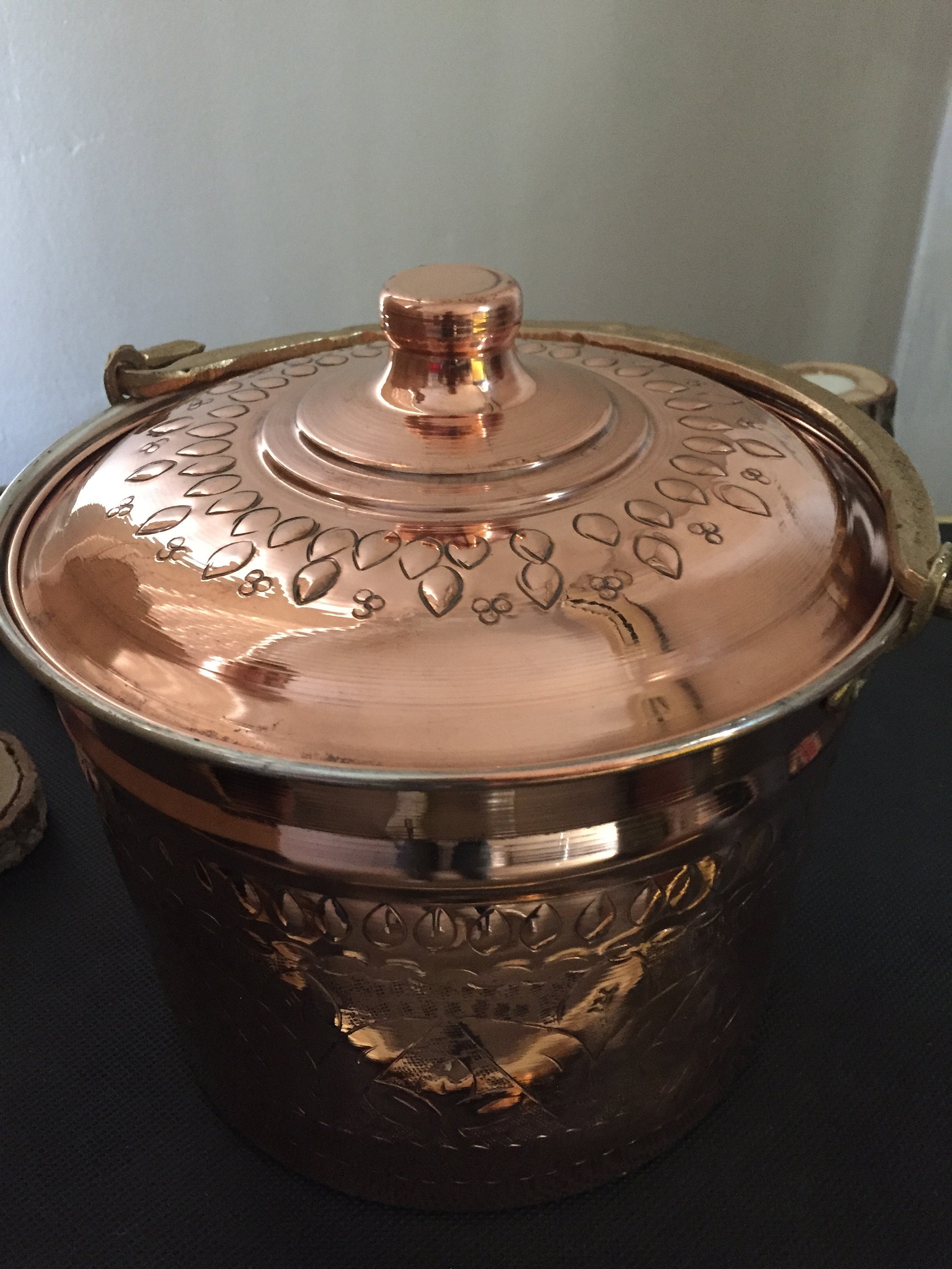 Copper Pails, Bucket,inlaid Copper Bucket, Handcrafted Pail, Kitchen ...