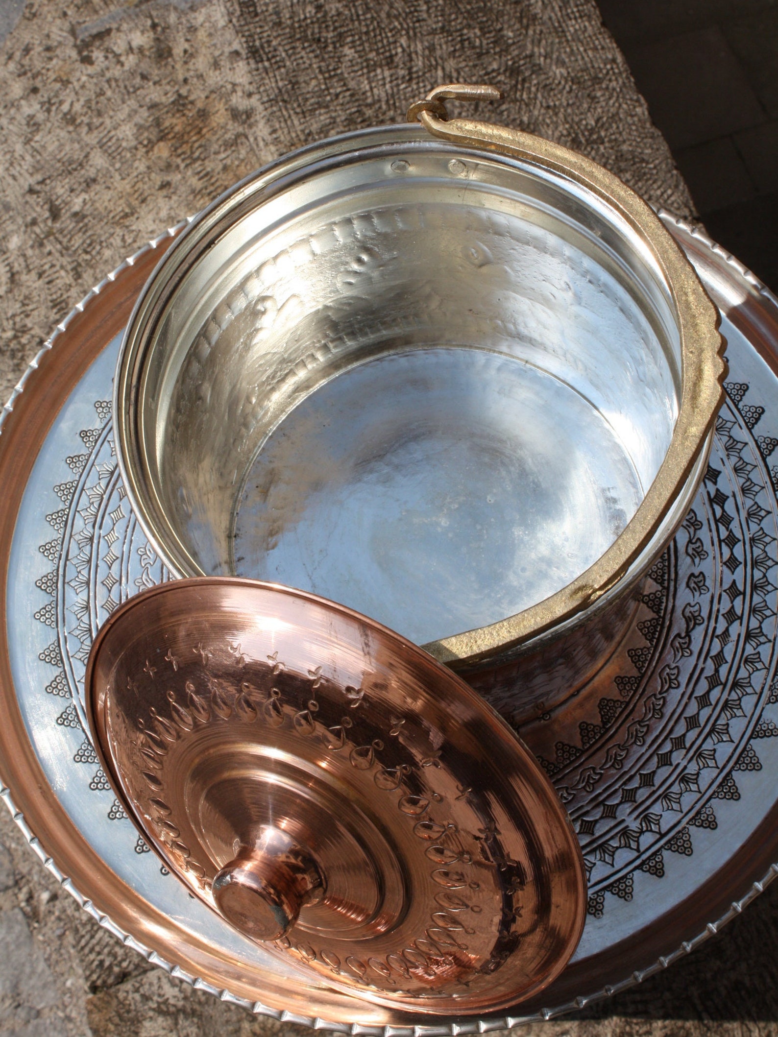Copper Pails, Bucket,inlaid Copper Bucket, Handcrafted Pail, Kitchen ...