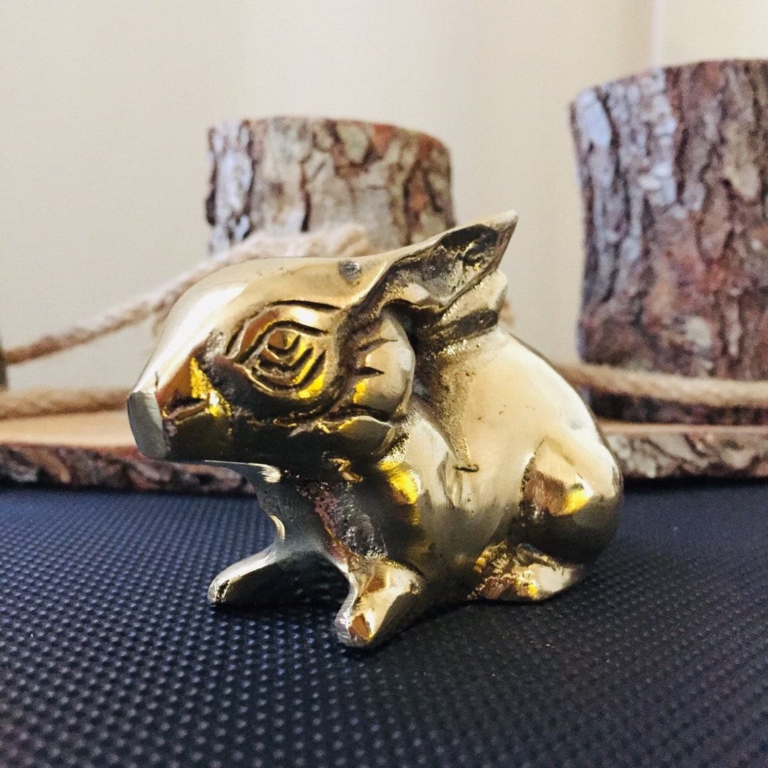 Little Rabbit / Rabbit / Brass Rabbit / Gold Bunny Statue / Home ...