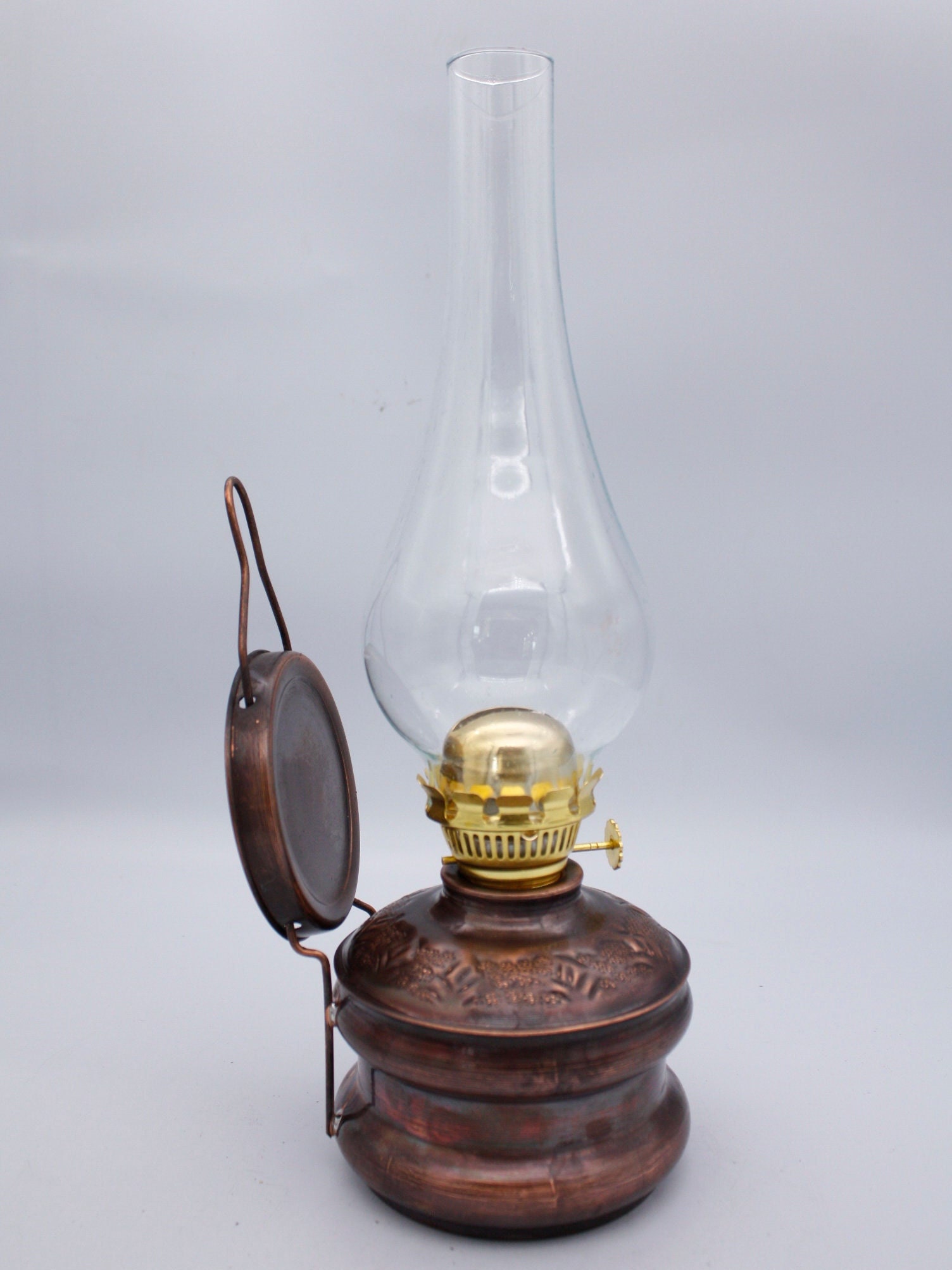 Oil Lamp Vintage, Oil Lamp / Home Decor / Copper Oil Lamp Vintage ...