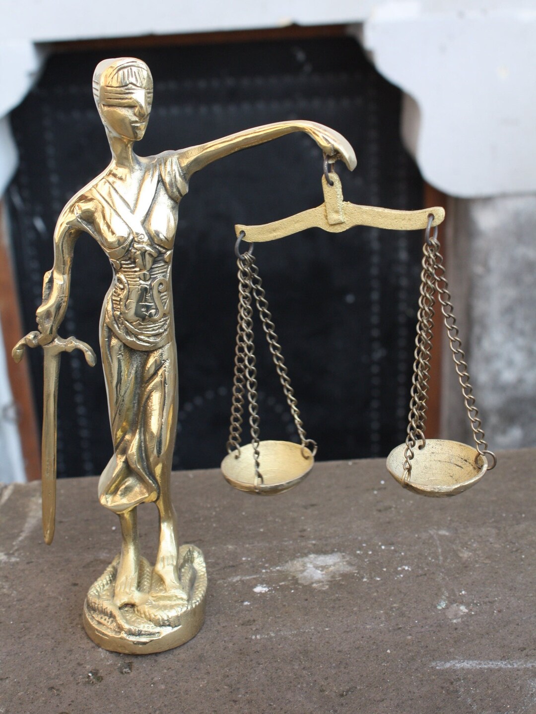 Big Scales of Justice Woman / Libra Scale / Big Justice Jewelry / Gold ...