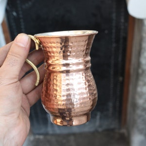 Hammered Copper Mug: Turkish Handicraft Kitchen Decor - Etsy