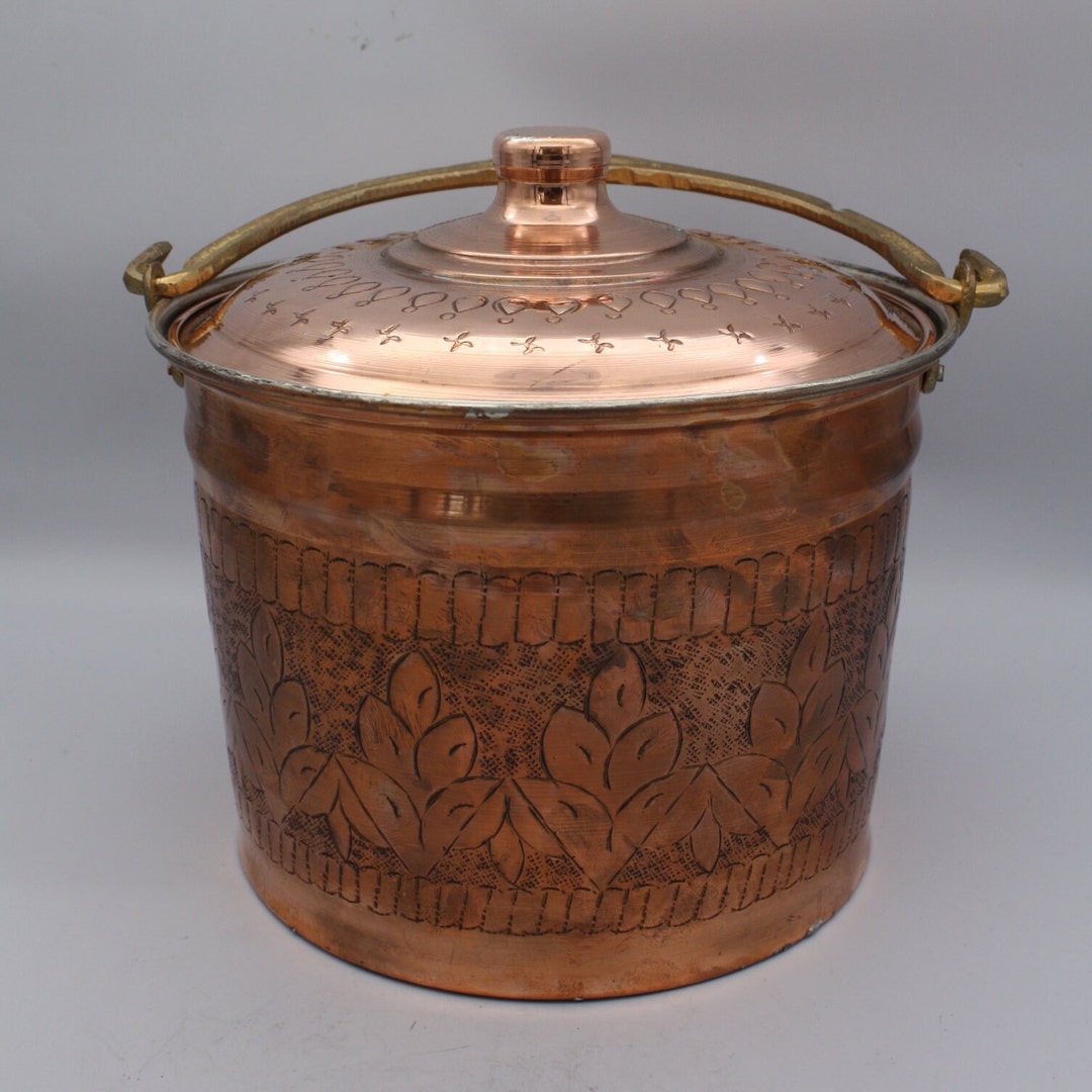 Copper Pails, Bucket,inlaid Copper Bucket, Handcrafted Pail, Kitchen ...