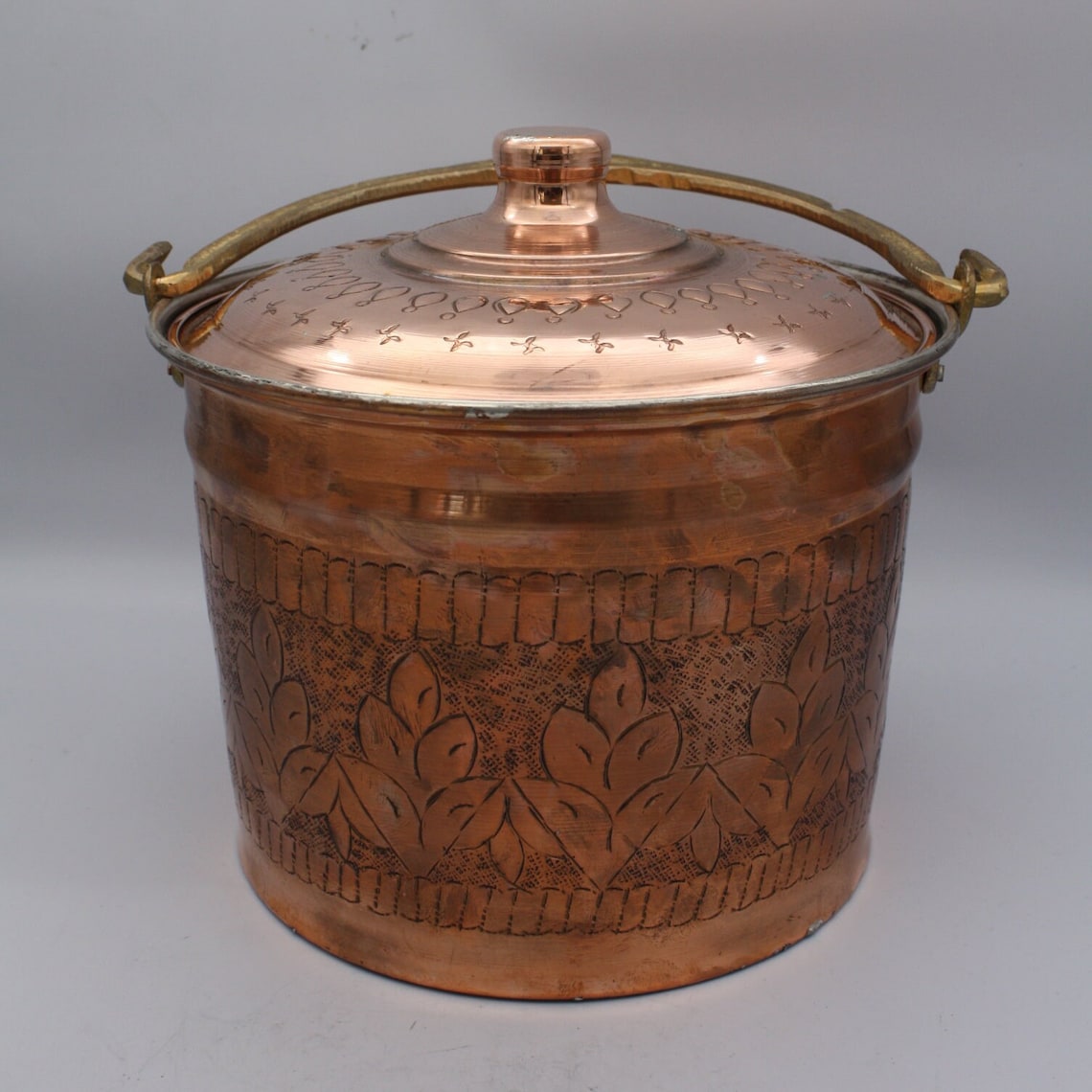 Copper Pails, Bucket,inlaid Copper Bucket, Handcrafted Pail, Kitchen ...