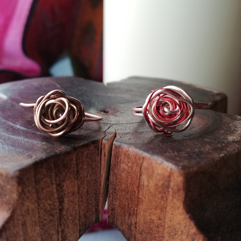 Wire Rose Ring - Etsy