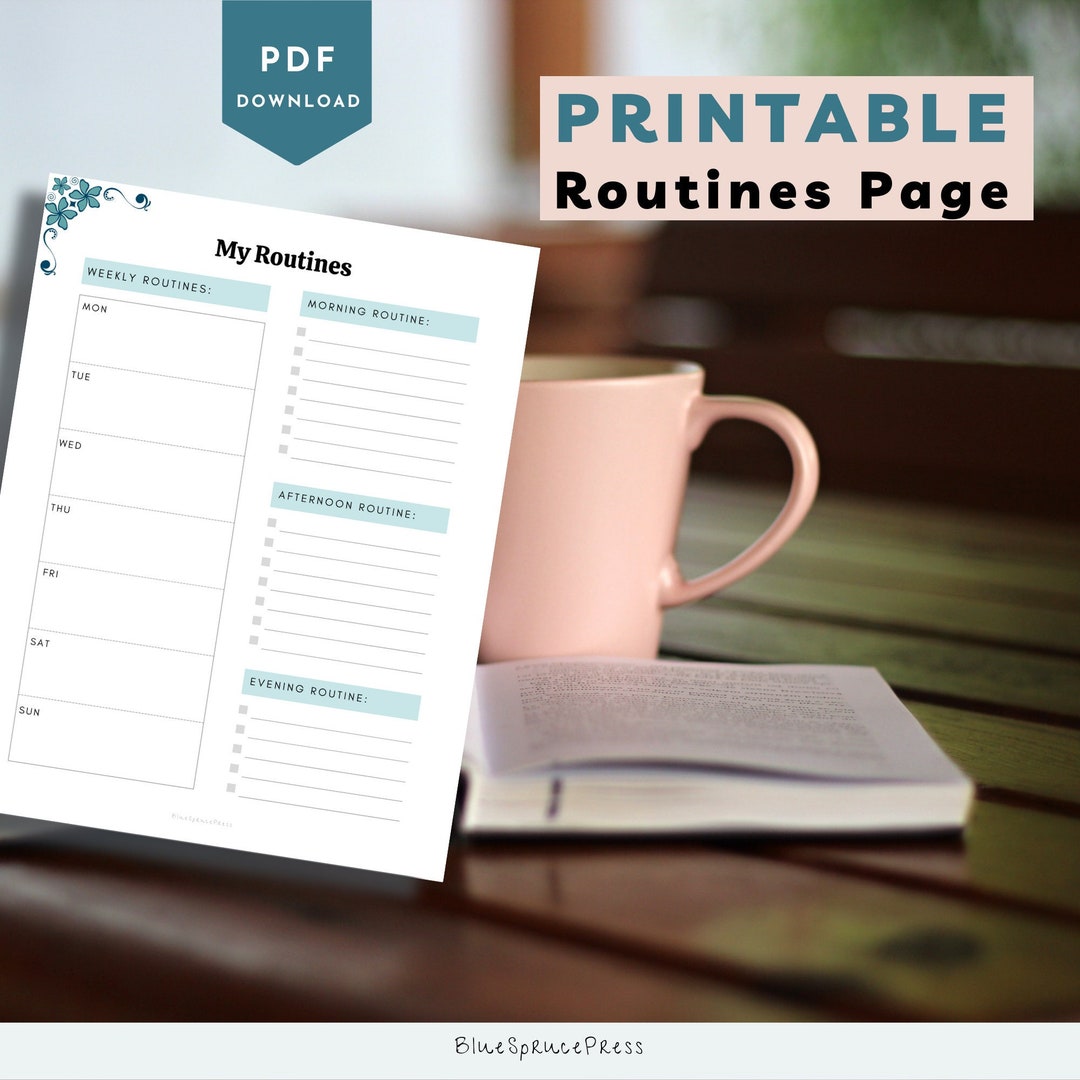 Daily and Weekly Routines Printable Letter Size PDF Download - Etsy