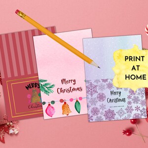 Foldable Christmas Cards Printable Bundle 5 Downloaded-able - Etsy