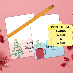 Foldable Christmas Cards Printable Bundle 5 Downloaded-able - Etsy