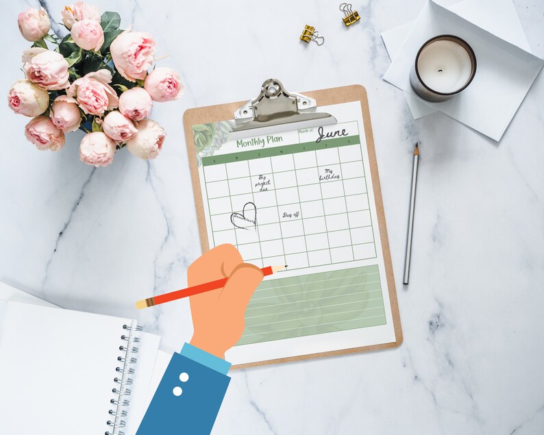 Undated Succulent Garden Printable Planner Bundle Daily, Weekly ...