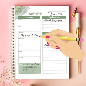 Undated Succulent Garden Printable Planner Bundle Daily, Weekly ...