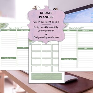 Undated Succulent Garden Printable Planner Bundle Daily, Weekly ...