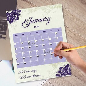 2022 Monthly Calendar Printable Colorful Floral Themes & Inspirational ...