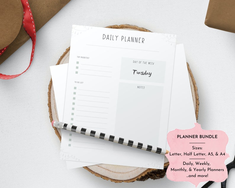 Undated Printable Planner Bundle - Daily, Weekly, Monthly, Yearly ...