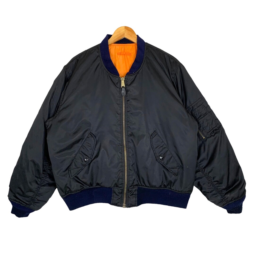 Vintage Ma-1 Flaying Man Riversible Bomber Jacket Size L Japanese Brand ...