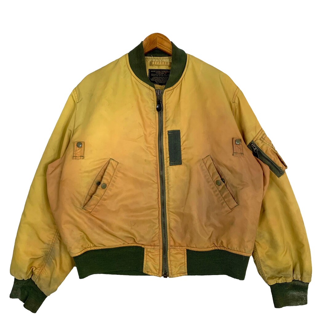 Vintage Mens Ba-tsu Co. Type Ma-1 Flying Bomber Jacket Faded Colour ...