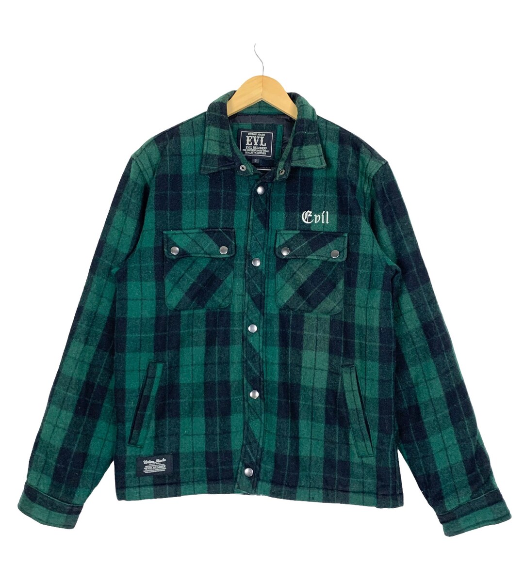 Vintage Union Made Evil Number Flannel Button Jacket Size S - Etsy