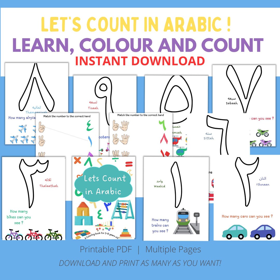 Lets Count in Arabic. My First Arabic Numbers Book, Learn Arabic ...