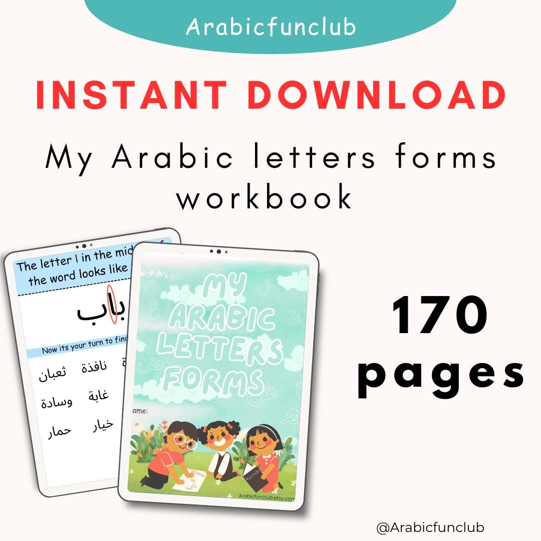Arabic Alphabets for Kids Workbook.learn Arabic Alphabets Handwritten ...