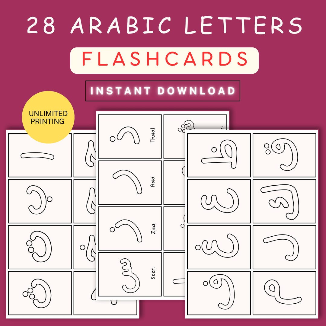 Arabic Letters Flashcards. Arabic Alphabets Cards. Arabic Games. Learn ...