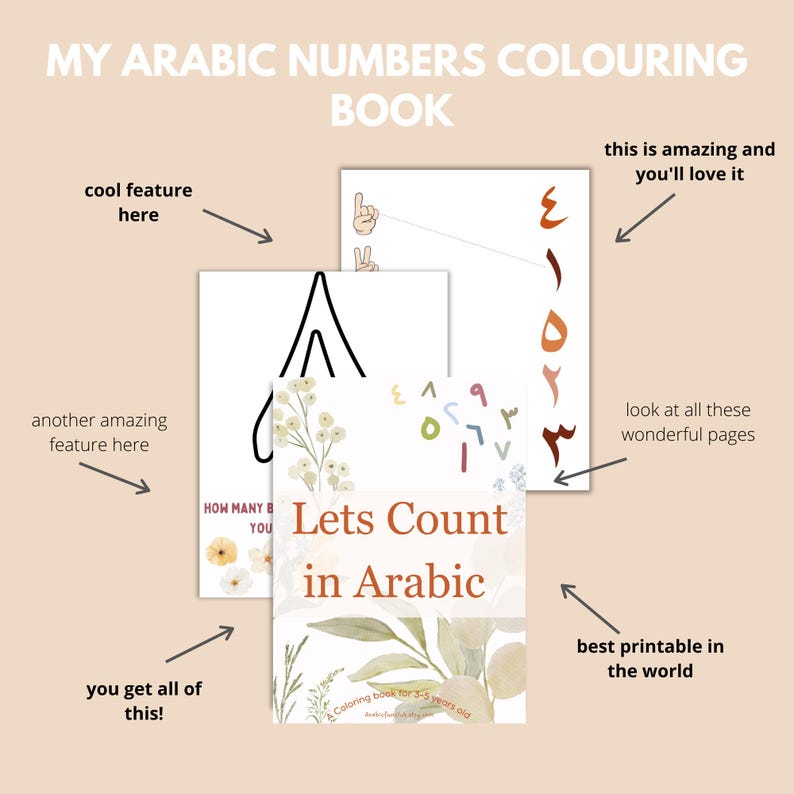 Arabic Numbers Colouring Book! Preschool and Homeschooling Printable ...