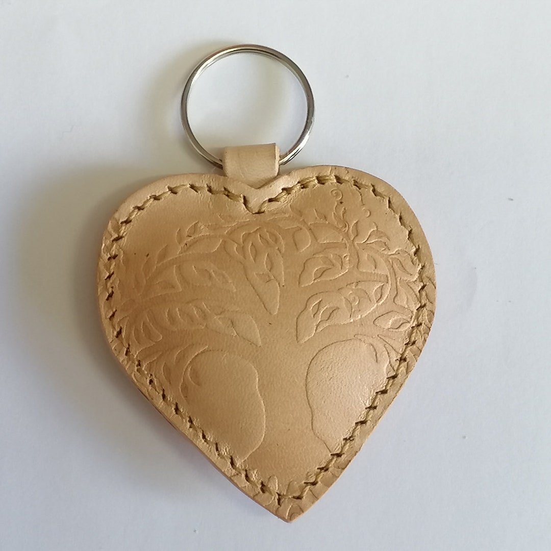 Tree of Life Heart Shaped Key Ring - Etsy