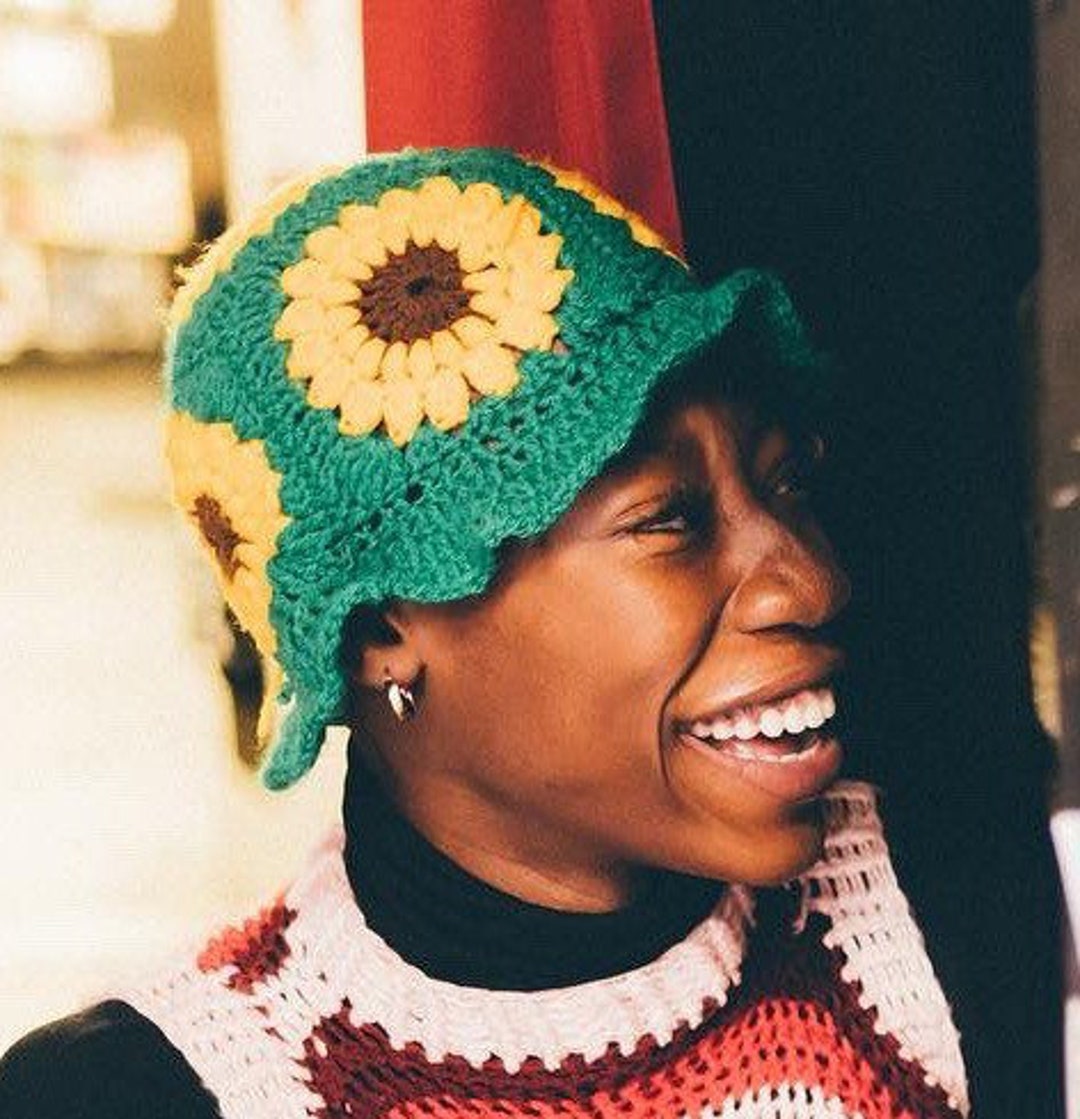 Sunflower Crochet Bucket Hat - Etsy