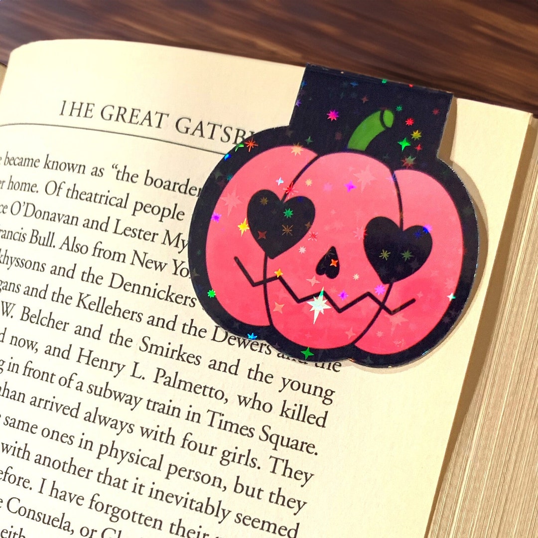 Pumpkin Bookmark | Pink Pumpkin Magnetic Page Clip | Fall Bookmarks ...
