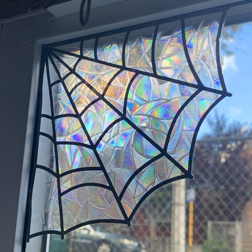 Spider Web Window Cling Sun Catcher Removable Holographic - Etsy