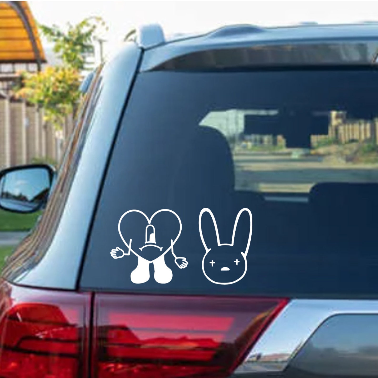 2 Bad Bunny Decals Bad Bunny Vinyl Sad Heart Decal Car Decal Un Verano ...