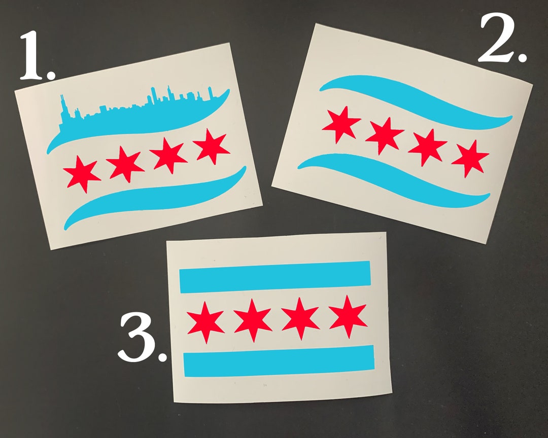 Chicago Decal | Chicago Flag Vinyl | Car Decal | Wall Decal | Laptop ...