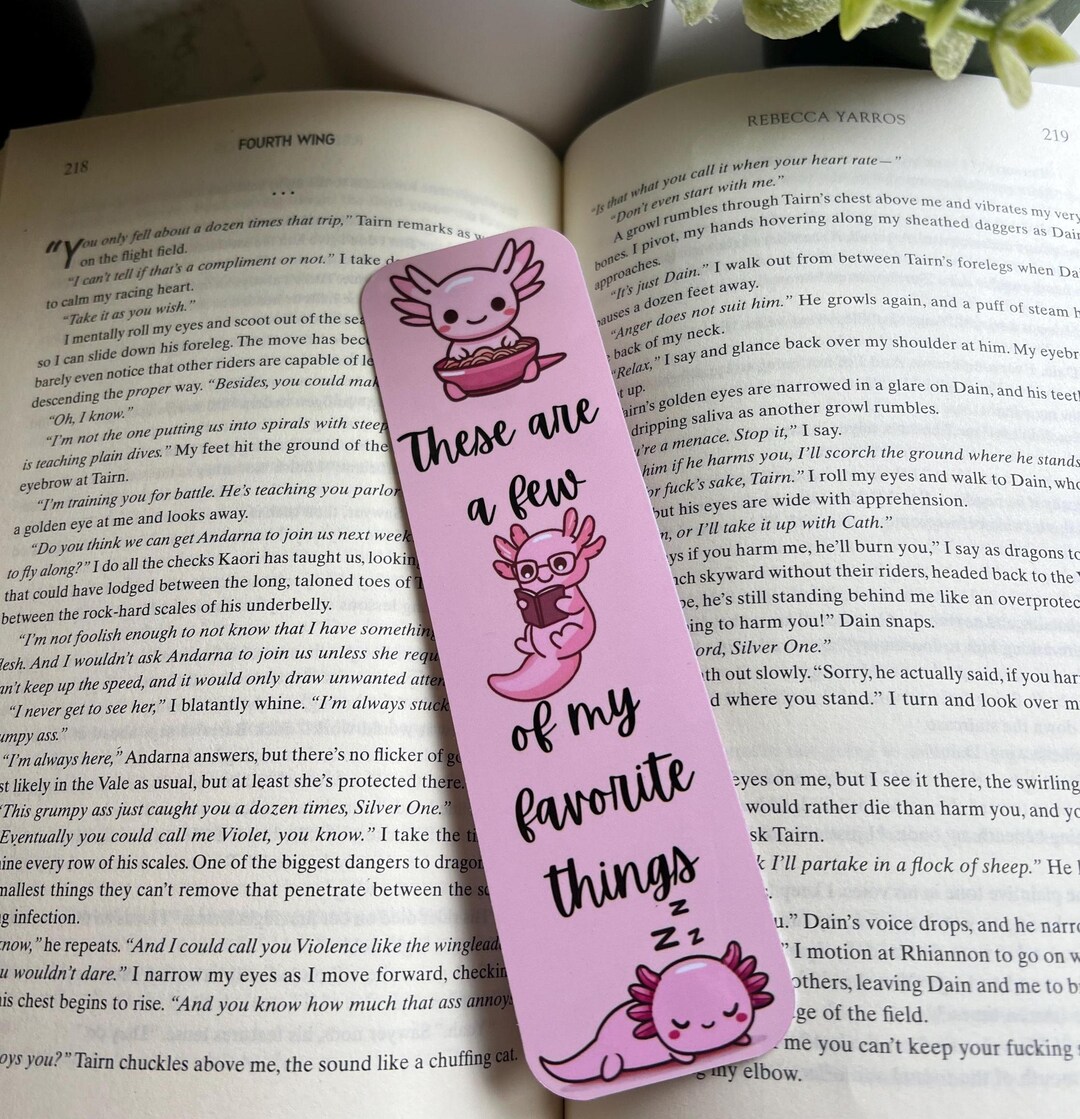 Axolotl Bookmark / Ramen Bookmark / Axolotl Reading - Etsy