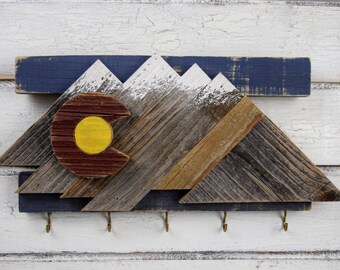 13 X 6 Rustic Colorado Mountain Sign Wall Hanging Made From Reclaimed ...