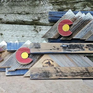 13 " X 6" Rustic Colorado Mountain Sign Wall Hanging Made From ...