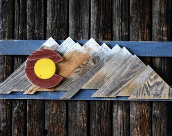 13 X 6 Rustic Colorado Mountain Sign Wall Hanging Made From Reclaimed ...