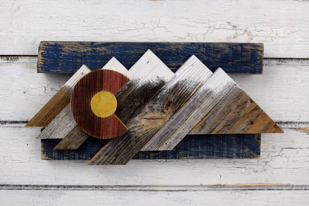 13 X 6 Rustic Colorado Mountain Sign Wall Hanging Made From Reclaimed ...