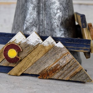 Colorado Magnet - 2"x4" Handmade Wooden Flag-inspired CO Mountain ...