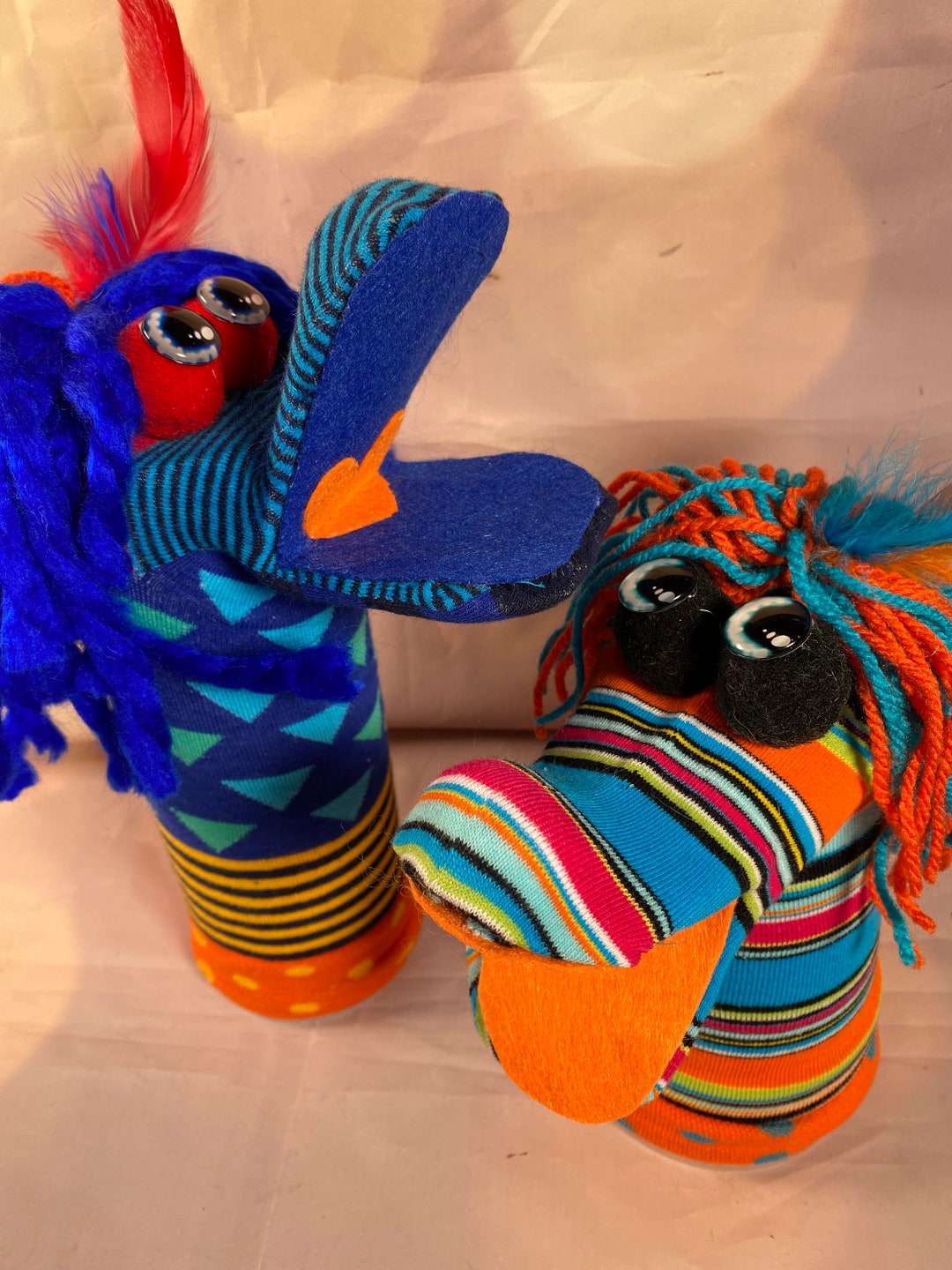 Sock Puppets Set of 2 Puppet Play Therapy Puppets Hand Puppets - Etsy