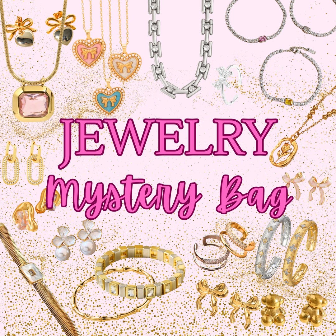 Jewelry Mystery Box | 6 Gold Pieces + Freebies | Earrings, Rings ...