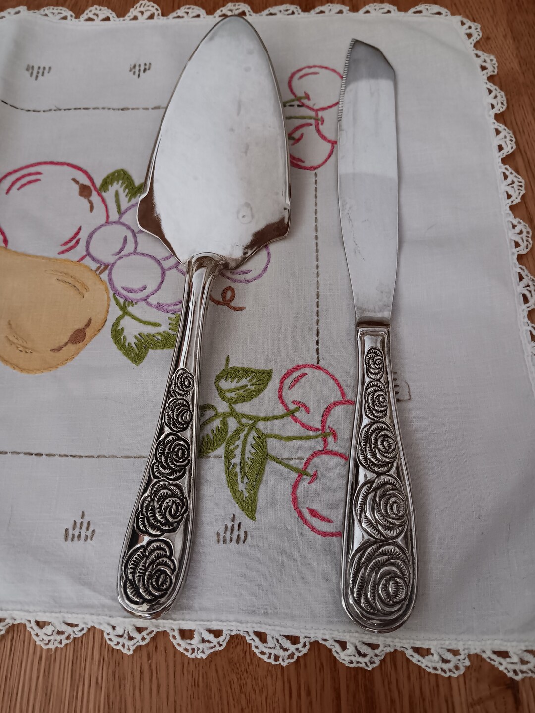 Vintage Silver Plate Cake Serving Set, Made in Italy, L'argentiere by ...