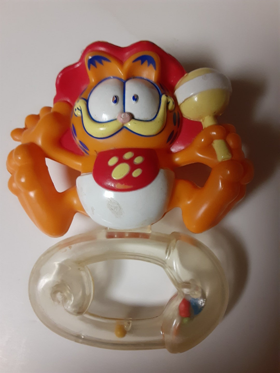Three Vtg Baby Rattles, Noise Makers Garfield, Clown, Musical, Made in ...