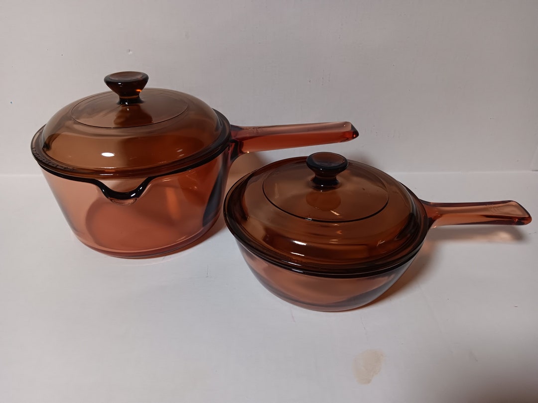 Corning Pyrex Vision Cookware Set 1L and .5 L With Lids, Excellent ...
