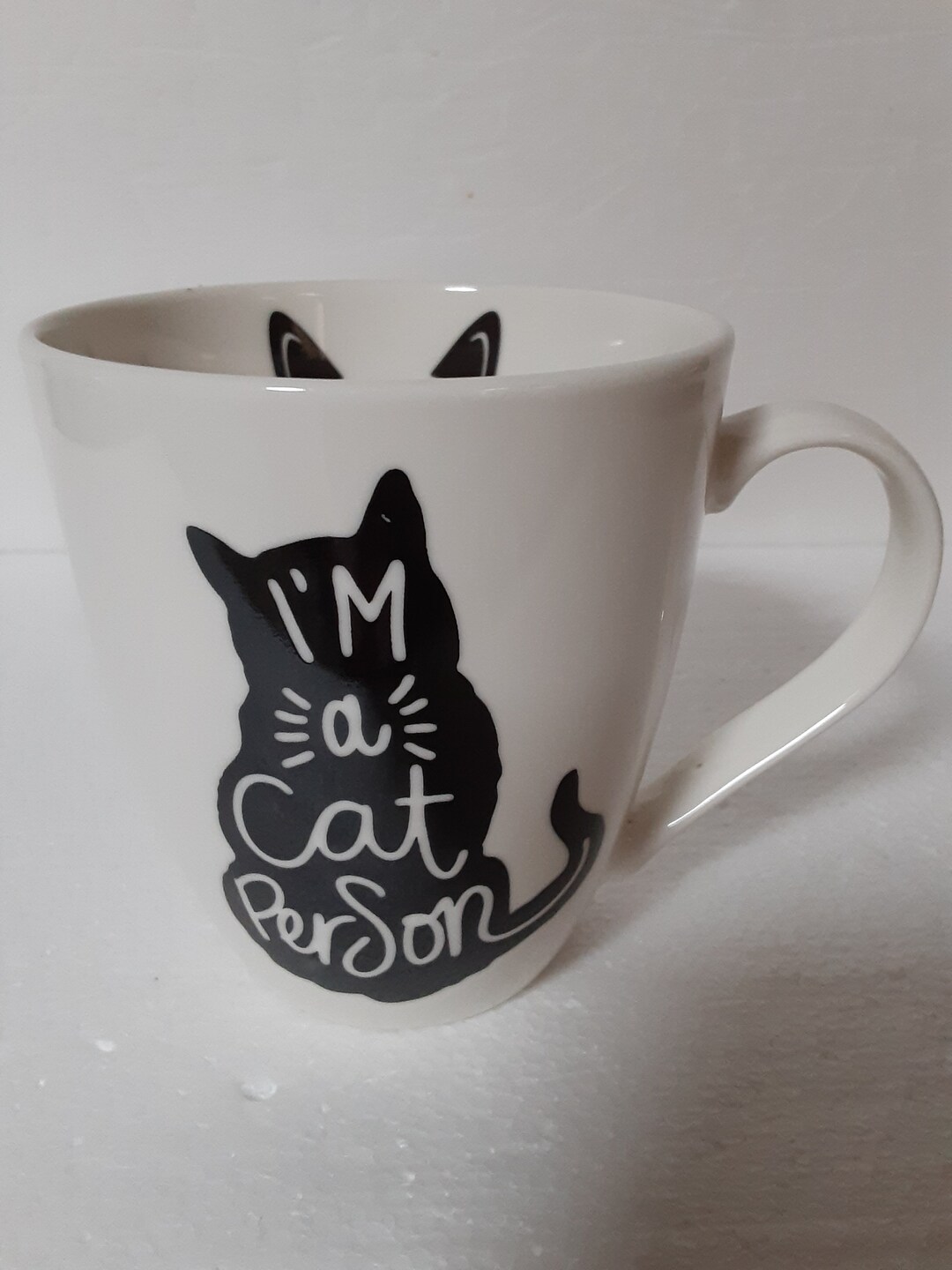 Large Cat Mug, Coffee Cup With Cat Ears Inside i'm a Cat Person ...